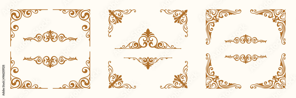 corner frame decorative square border frame border line greeting card ...