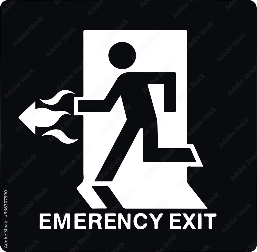 Monochrome Cosmonaut Emergency Exit Icon For Emblems, Badges And Levels ...