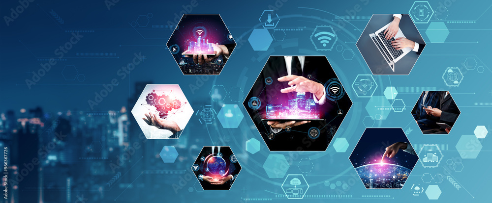Communication technology , smart connection IOT and people network ...