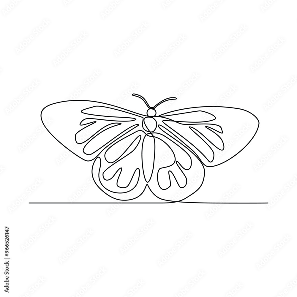 One continuous line drawing of Butterflies are flying and will land on ...