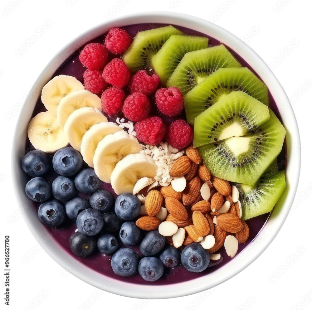 PNG Acai bowl blueberry raspberry breakfast. Stock Photo | Adobe Stock