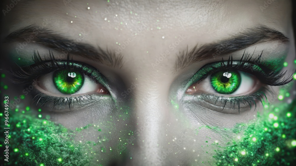 Emerald green eyes sparkling with depth and intensity, emerald, green, eyes, eye color ...