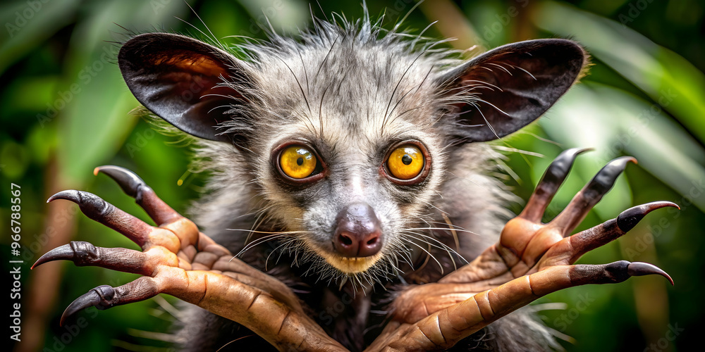 Ayers Aye-aye Portrait: Captivating close-up of an aye-aye lemur ...