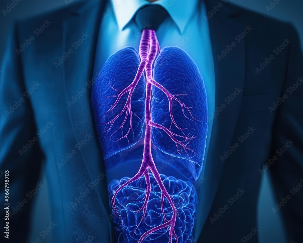 Ilustración de Stock Artistic rendering of the human endocrine system ...