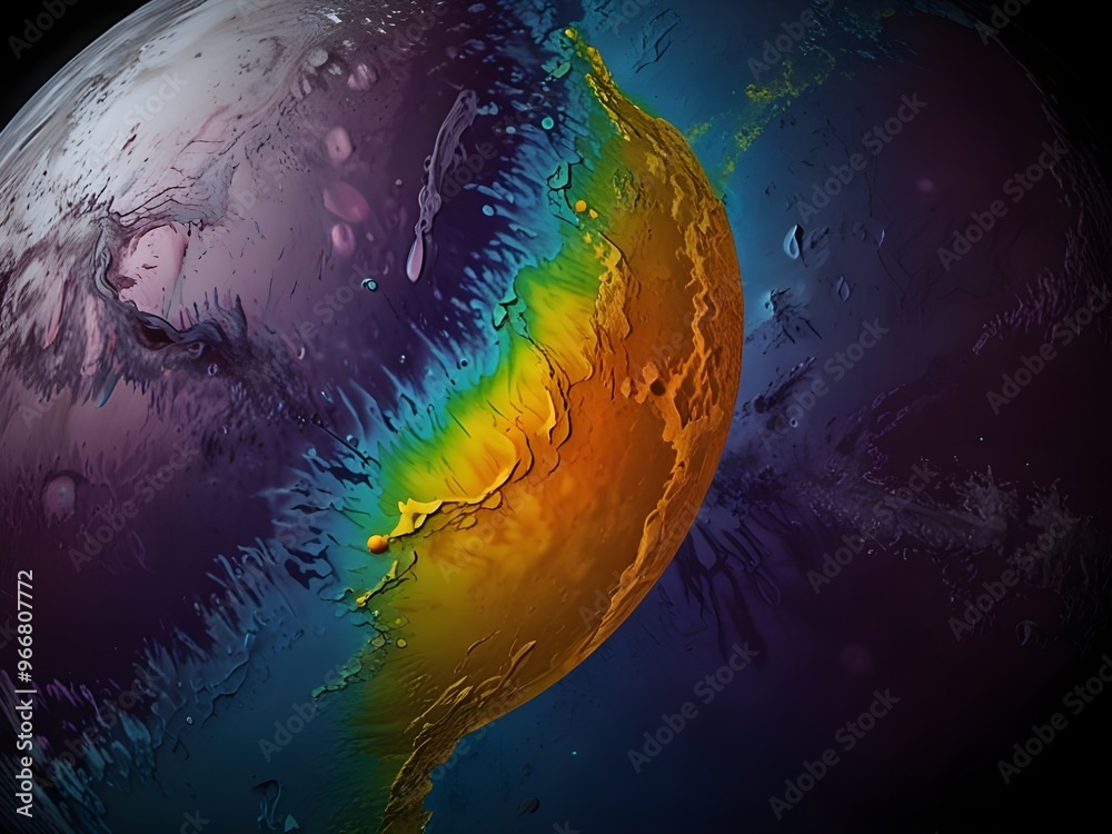 Display a detailed temperature map of Pluto’s surface, using vibrant colors to indicate ...