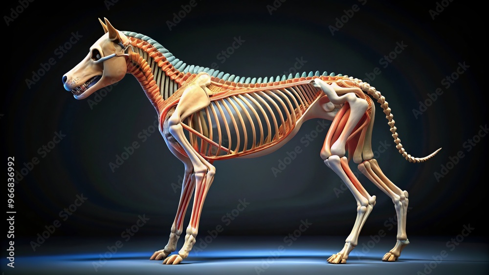 Skeletal framework weaves together, showcasing complex bone formations ...