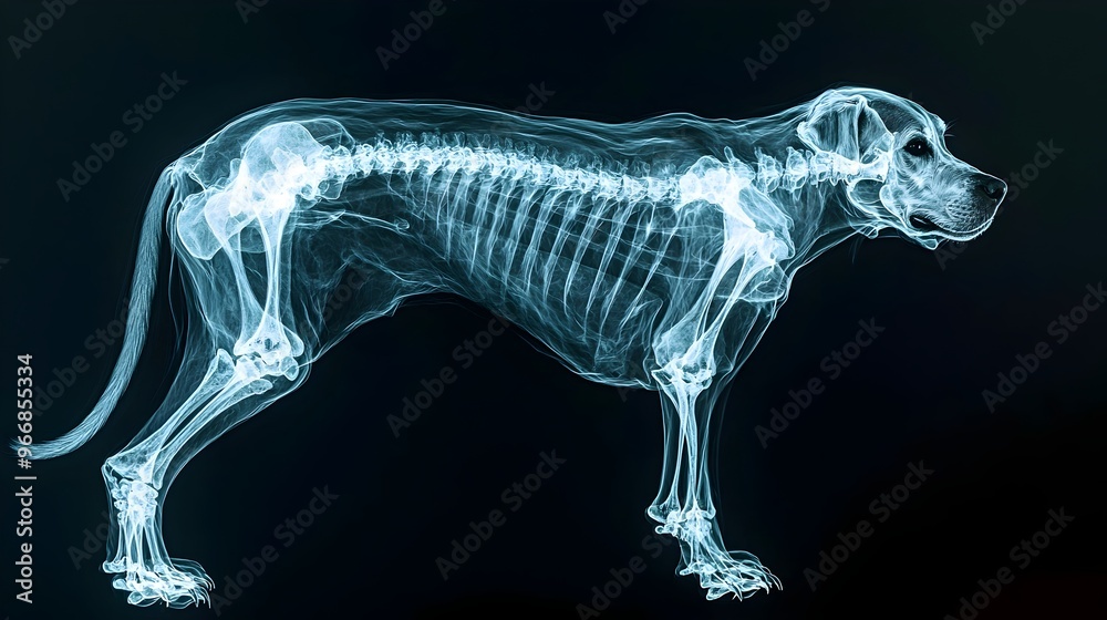 Transparent X ray Skeletal Structure of Feline Predator in Digital Scan ...