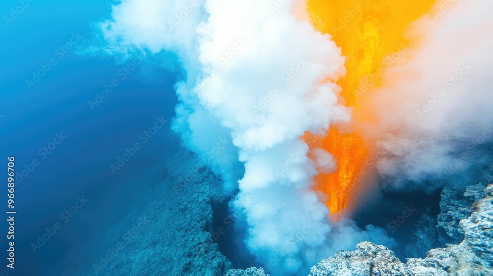 Underwater volcanic vents with unique marine life adapted to extreme ...