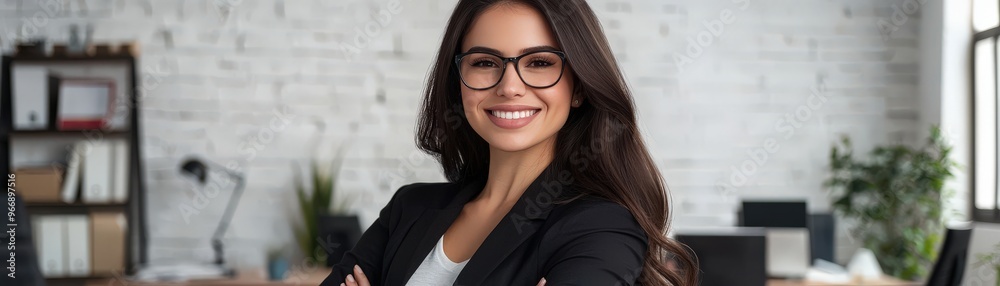 Female business assistant with a confident smile, expertly managing ...