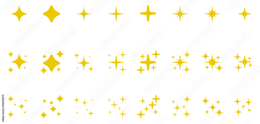 Gold yellow of Versatile Starburst Shapes. Essential Elements for ...