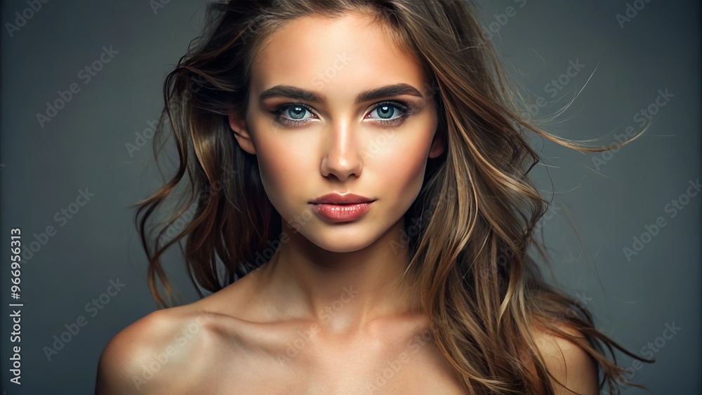 This stunning model's flawless skin and effortless beauty shine through ...
