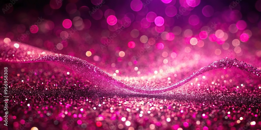 Surreal hot pink glitter wave silhouette background Stock Illustration ...