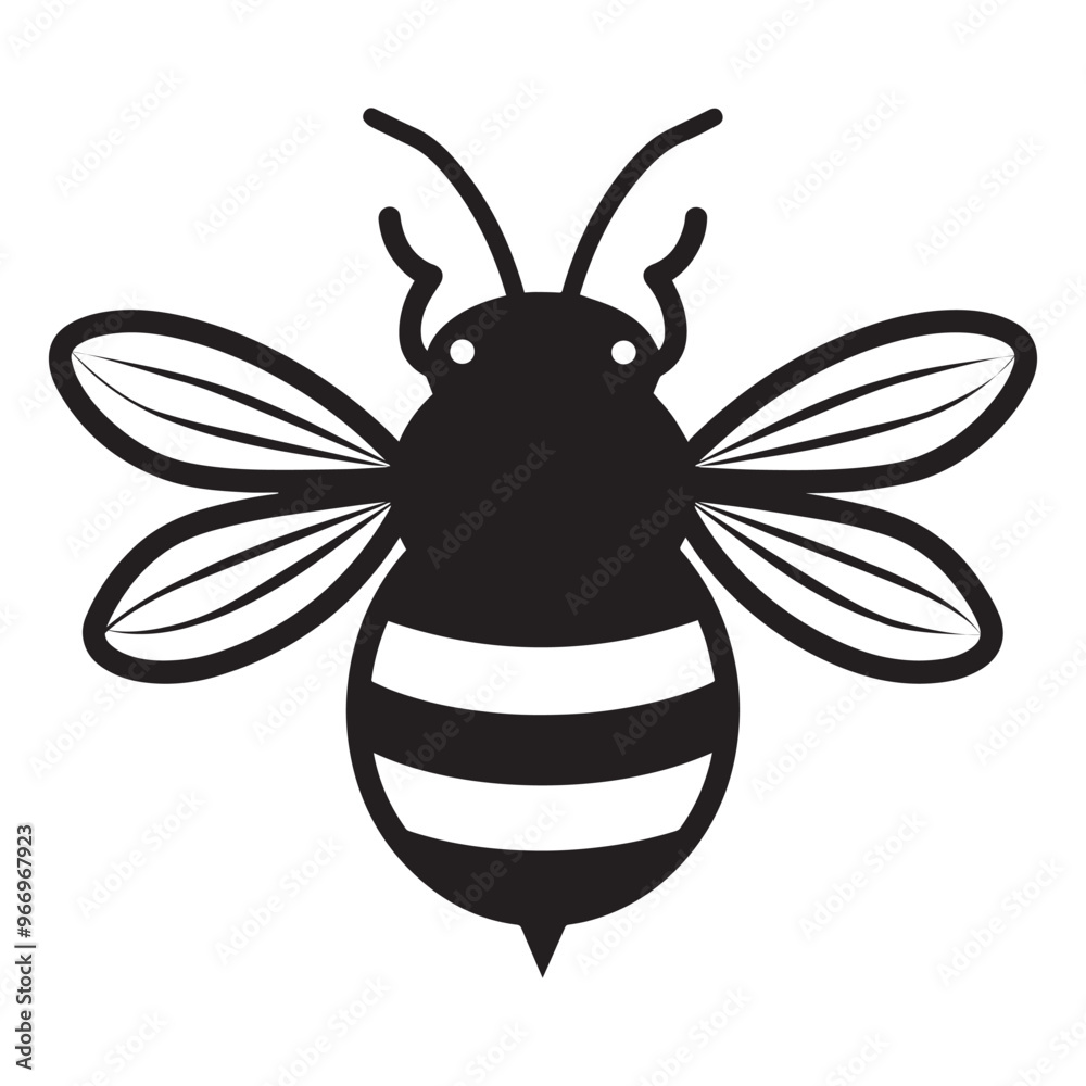 Queen bee Outline Design - Cute Bee Clipart - Bee Insect Vector ...