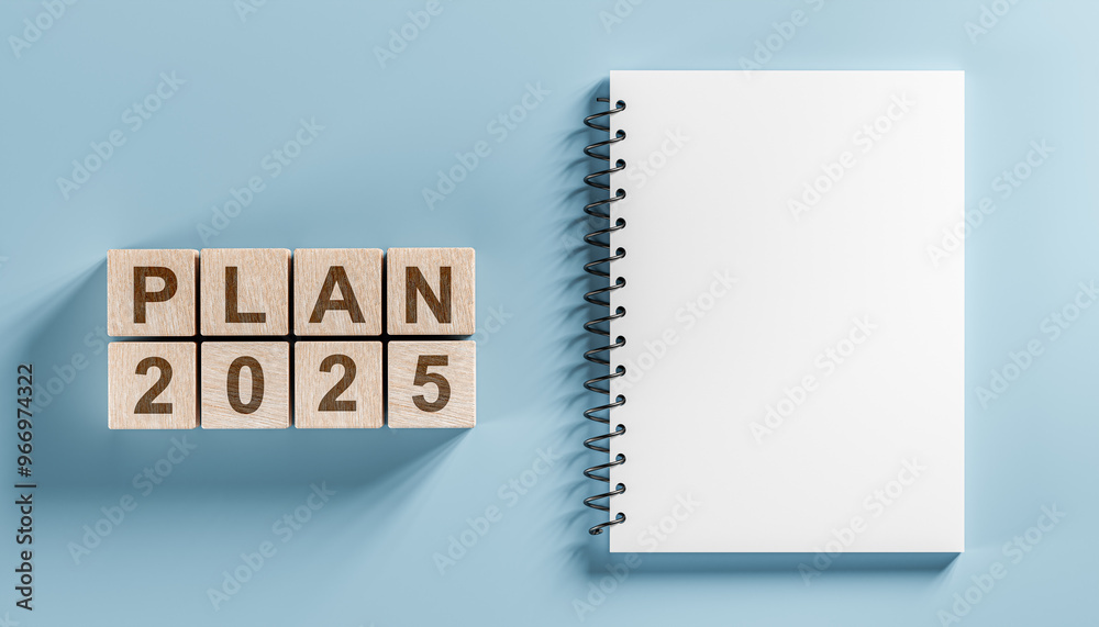 mockup calendar 2025 time for new Year, new start. Plan words and 2025 ...