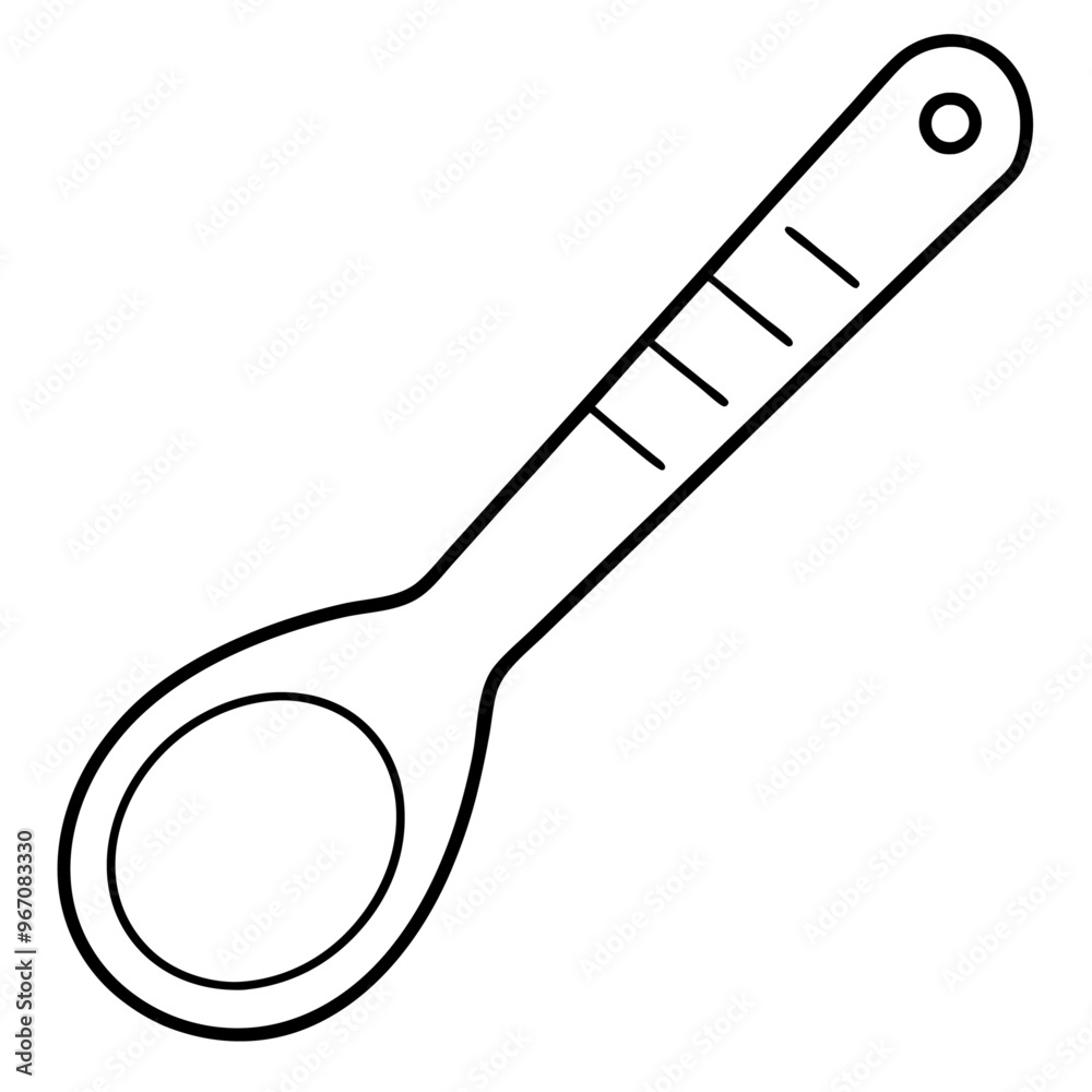 measuring spoon outline coloring book page line art illustration ...