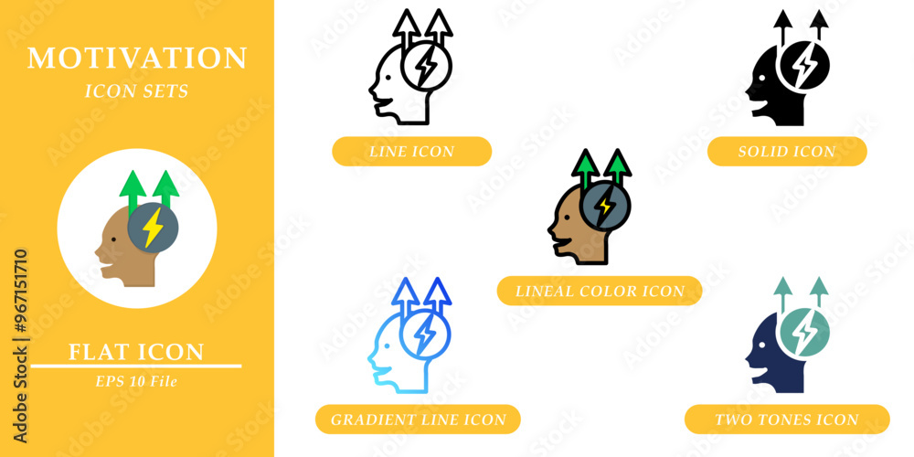 Motivation icons sets. Soft skills concept. Various style icons on isolated background for web ...
