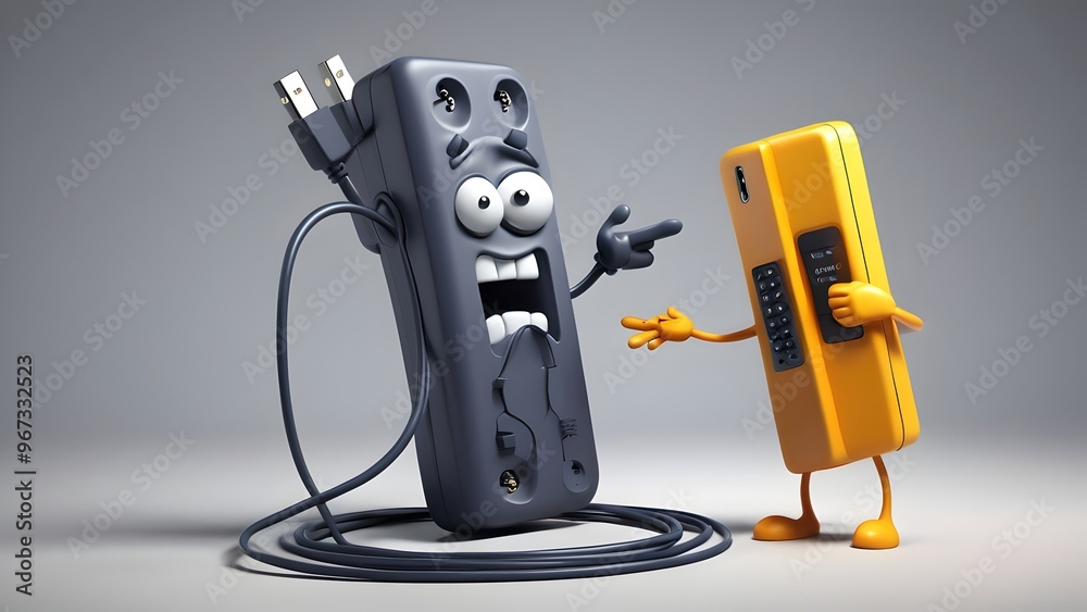 One cable might be trying to charge a giant phone using its connector ...