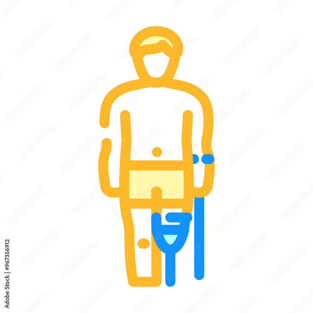limb amputation surgery color icon vector. limb amputation surgery sign ...