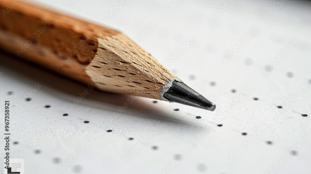 Pencil on answer sheets or Standardized test form with answers bubbled ...