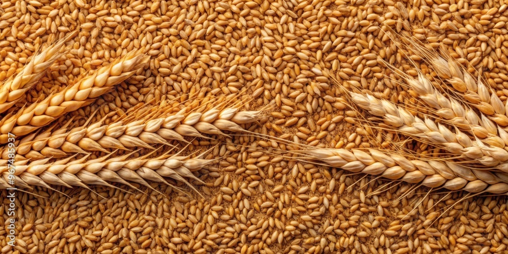 Wheat dry straw texture background with beveled wheat and cereal crops ...