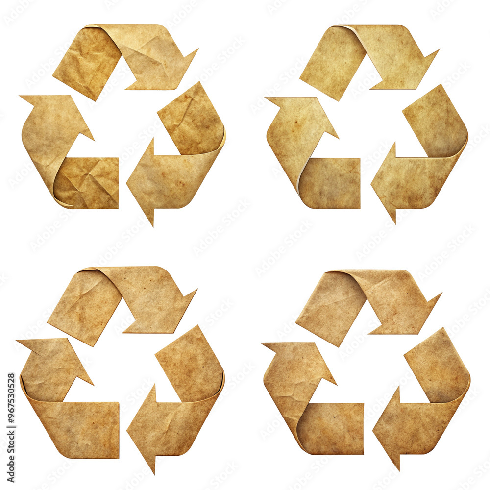 Vintage paper recycling symbol isolated on transparent background PNG ...