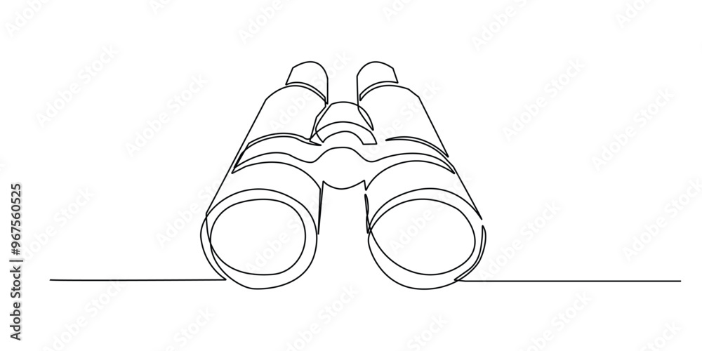 binocular continuous line.one line drawing of binoculars.single line ...