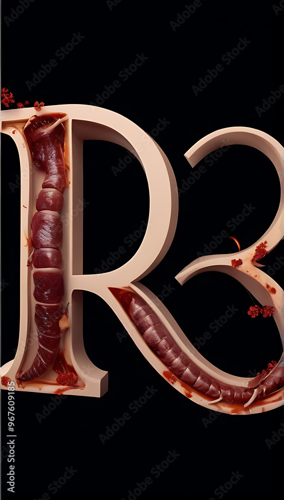letter r part horror alphabet number concept halloween isolated text ...