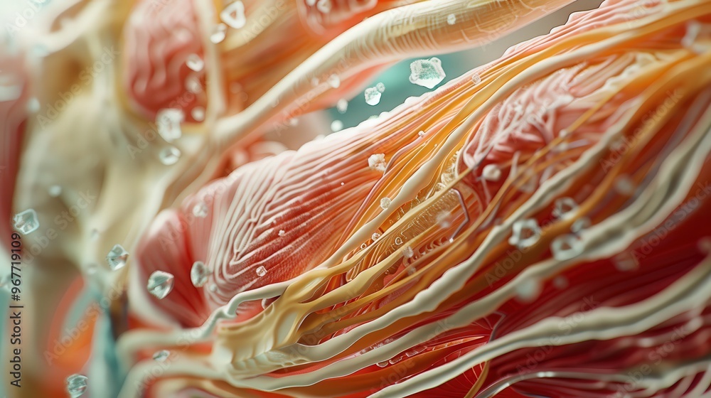 Stock-Illustration „Cross-section of a muscle, showing the arrangement ...