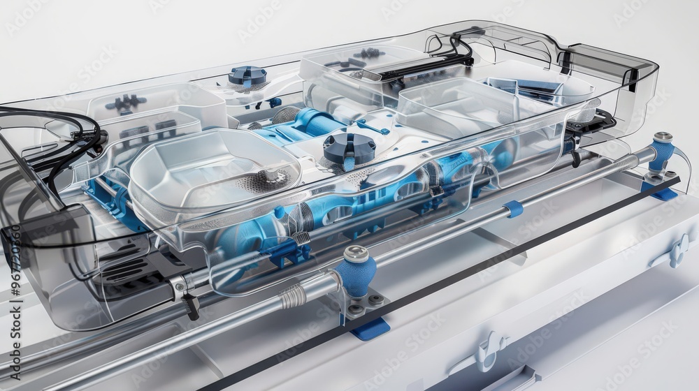 Cross-section of a soft robotics system, highlighting its flexible ...
