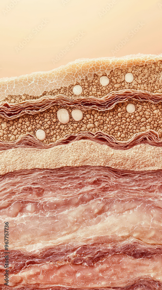 Ilustración de Stock Cross section of human skin showing layers ...