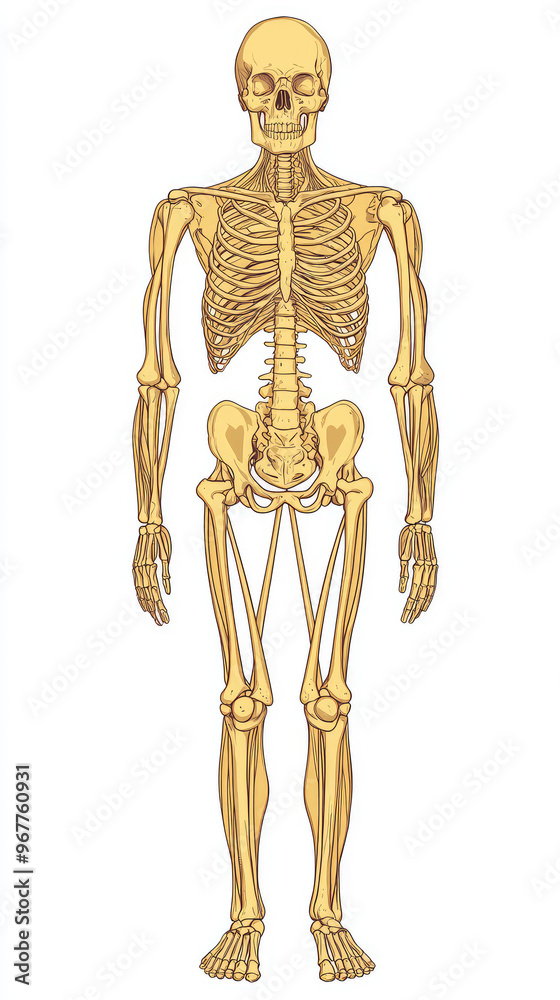 diagram of human body showcases skeletal system in detailed and ...