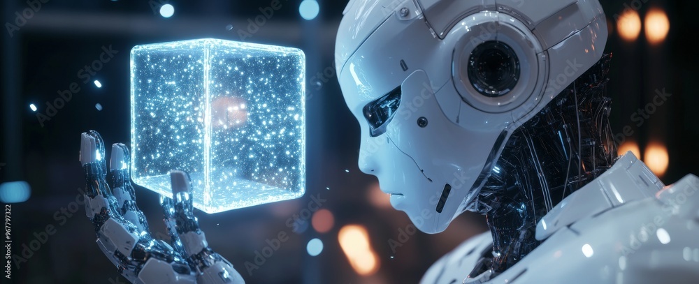 Artificial intelligence robot creates modern technological structure ...