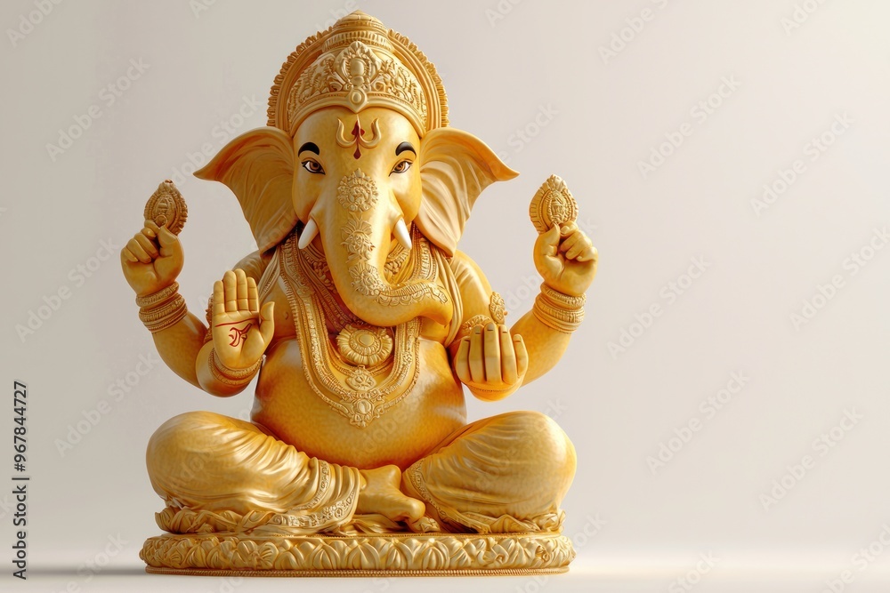 3D Illustration of Ganesha is the Indian God of Wealth and Prosperity ...