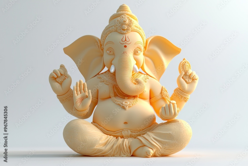 3D Illustration of Ganesha is the Indian God of Wealth and Prosperity ...