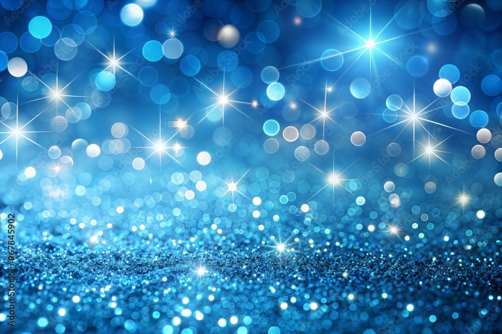 Glamorous abstract blue background with glitter and bokeh lights Stock ...