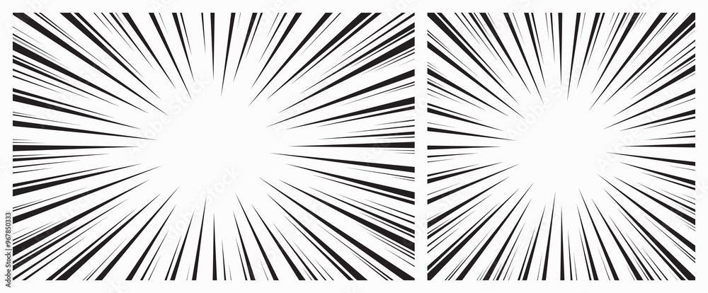 Manga comic explosion, motion or movement effect, vector background set ...