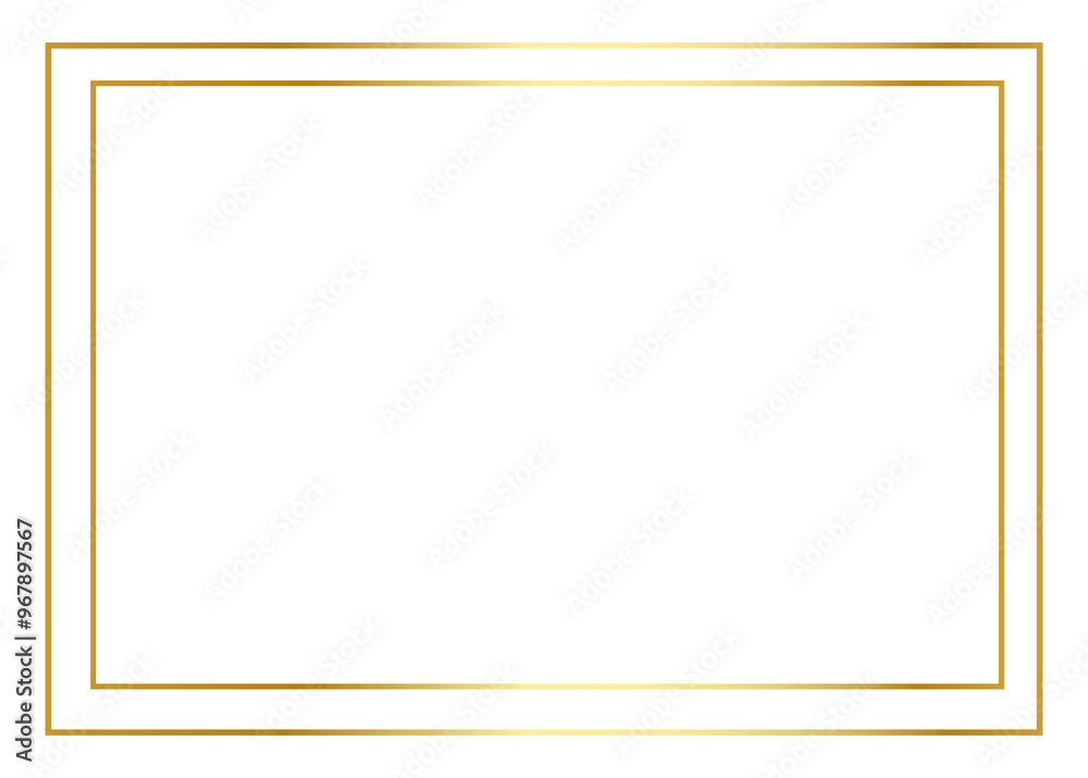 Rectangle gold frame png geometric shape, transparent background Stock ...