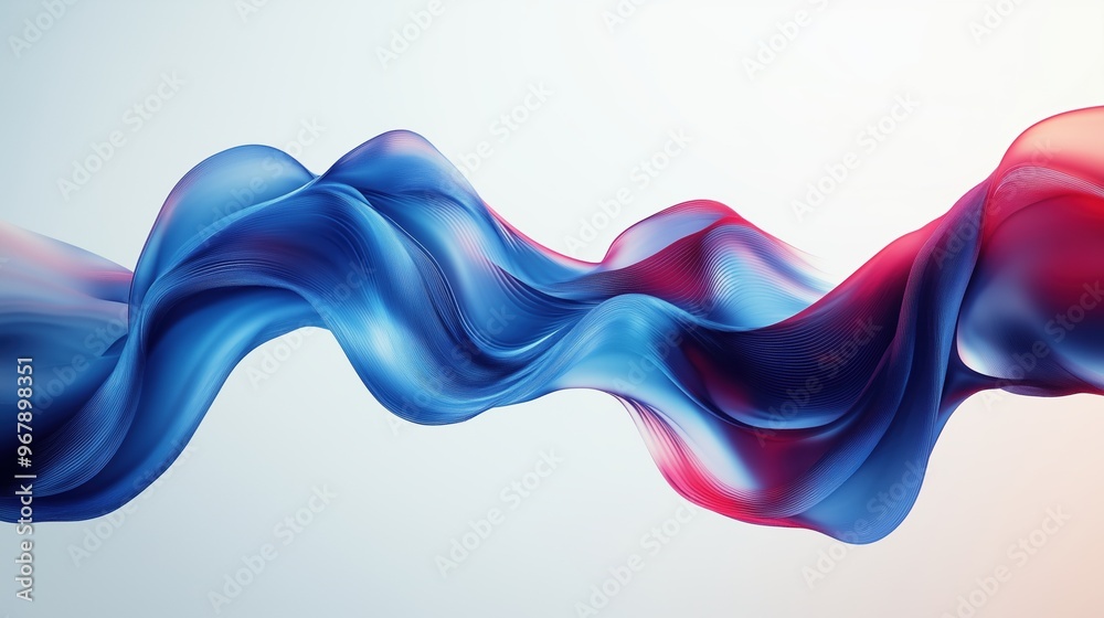 Dynamic Abstract Blue Curved Shape on White Background for Motion ...