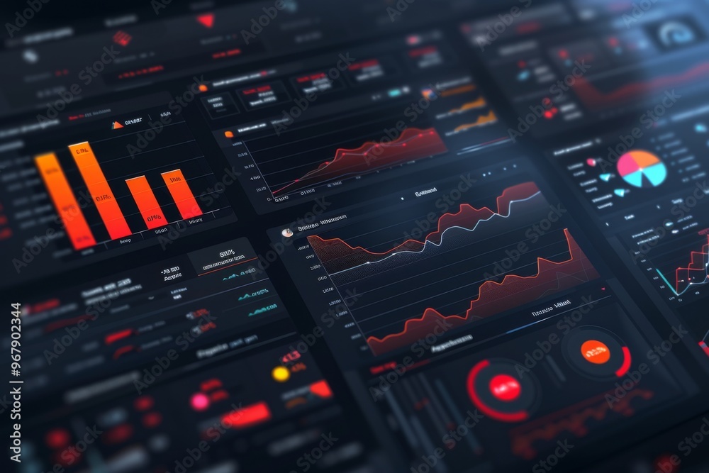 Comprehensive dashboard visualizing key performance charts Stock Photo ...