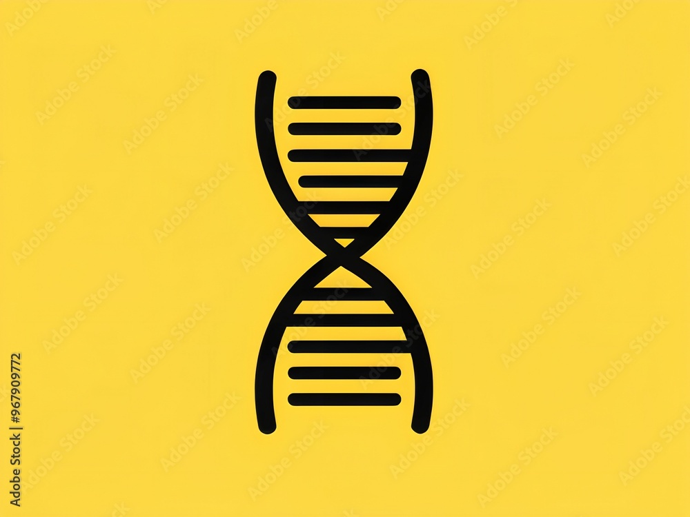 Minimalist DNA double helix icon with clean, simple lines vector-based ...