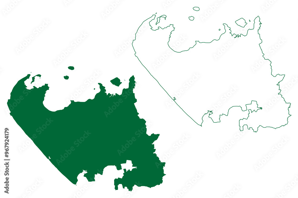 Devbhumi Dwarka district (Gujarat State, Republic of India) map vector ...