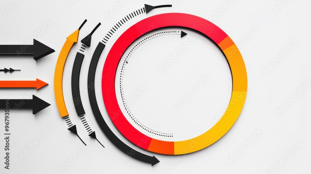 A circular timeline with key milestones marked along its edge, with ...
