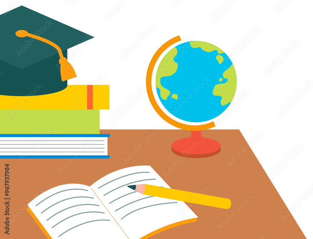 PNG classroom transparent background with education objects Stock ...