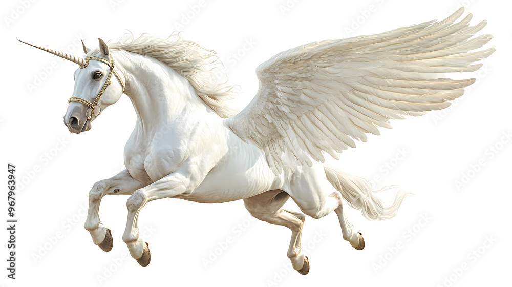 Illustration of pegasus horse isolated on white background as ...