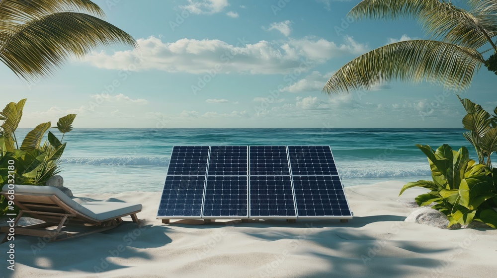 Solar panel 3d elements design professional advertising poster color ...