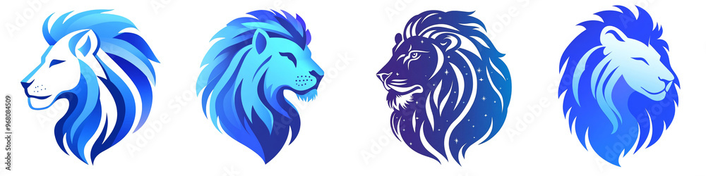 Leo Zodiac Sign, Blue Gradient clipart collection, symbol, logos, icons ...