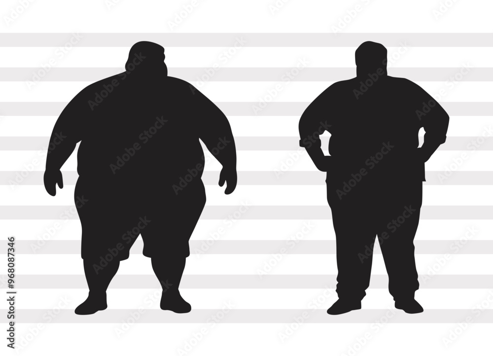 Fat Man SVG, Thick Man Silhouette, Fat Men Figure Svg, Overweight Man ...