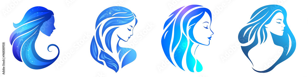 Virgo Zodiac Sign, Blue Gradient clipart collection, symbol, logos ...
