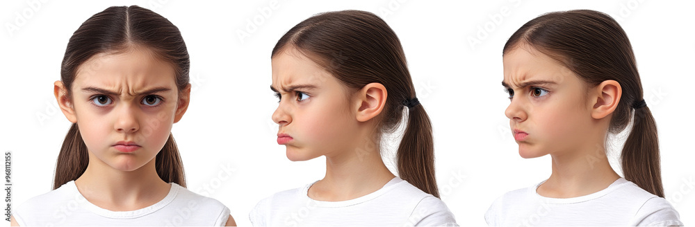 Frustrated girl with different expressions showing anger and annoyance ...