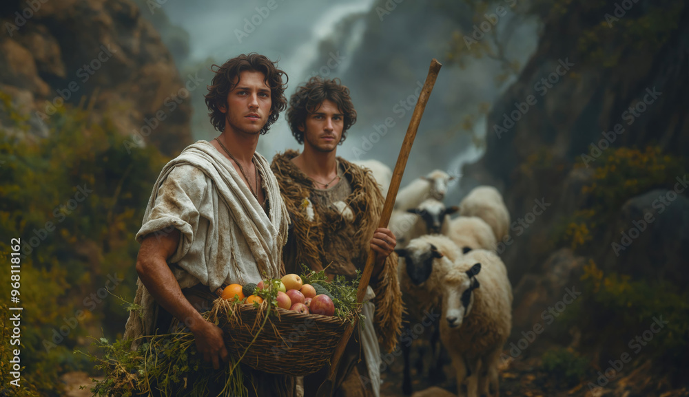 Bible story of Cain and Abel. Old Testament. Stock Photo | Adobe Stock